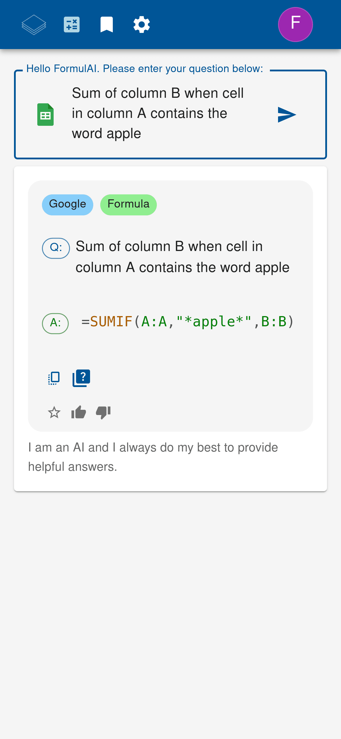 FormulAI is a powerful, fast and beautiful AI formula assistant for ...